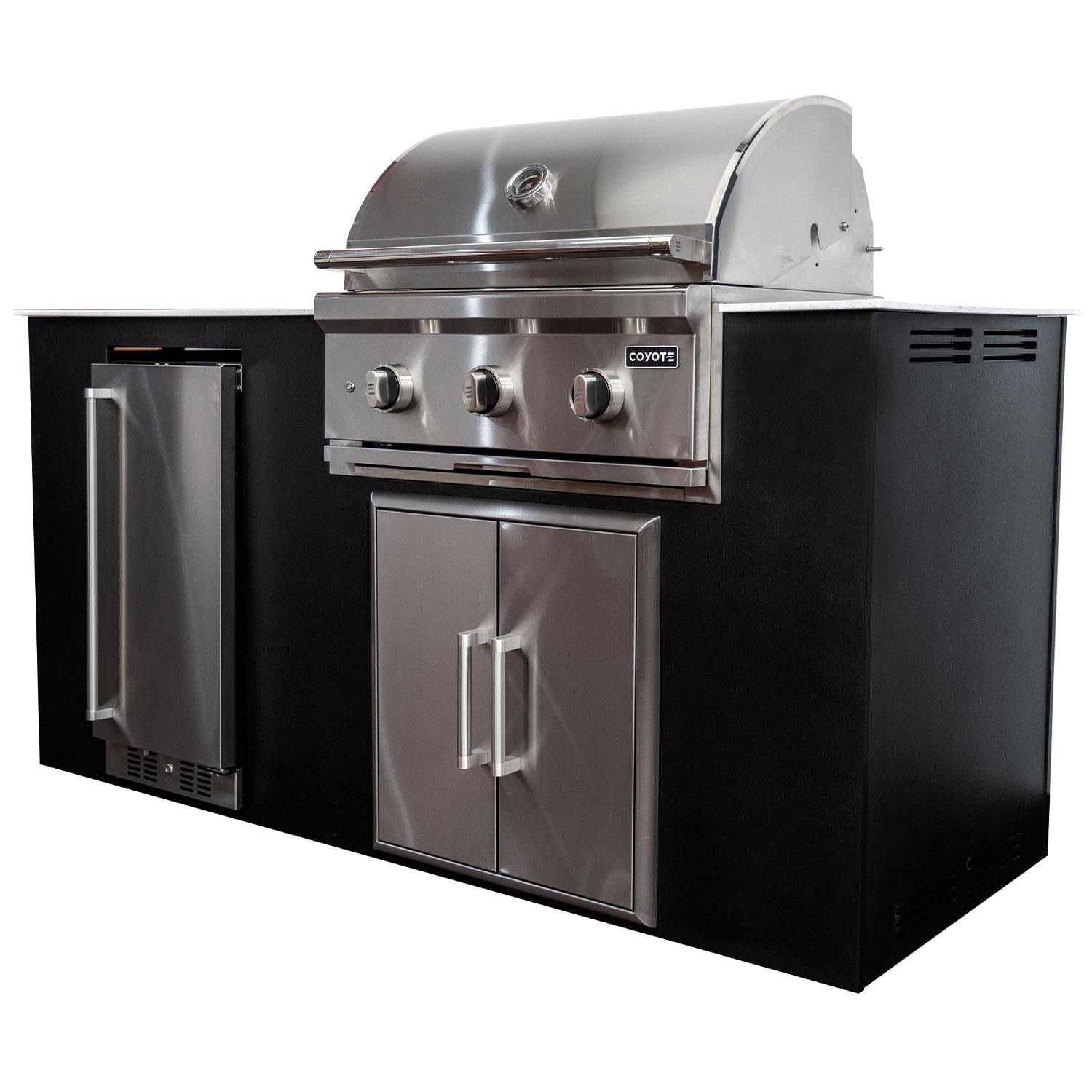 Coyote Key 6 Ft Outdoor Kitchen Island w/ SL-Series 30-in 2-Burner ...