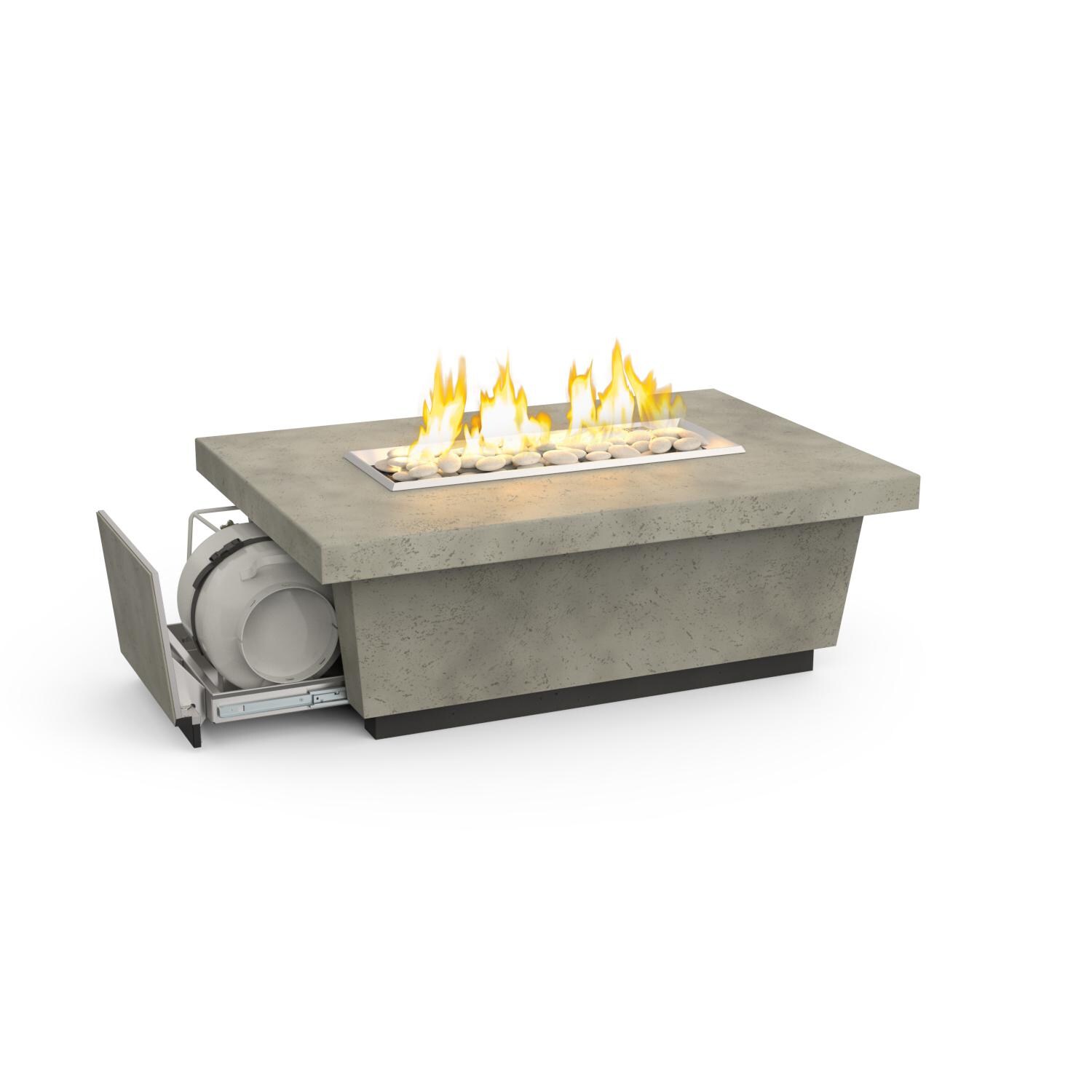 Contempo LP Select 52 Inch Rectangular GFRC Propane Fire Pit Table in ...