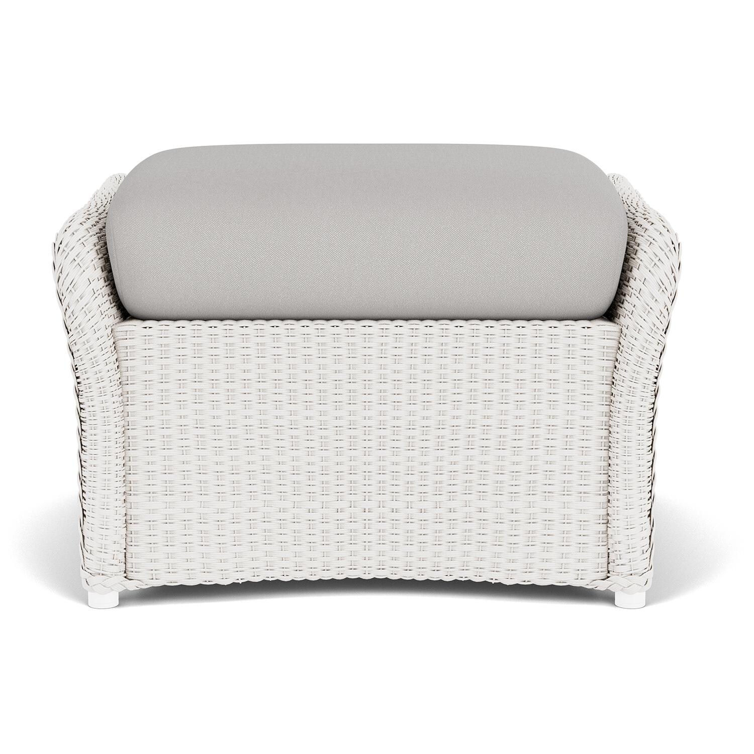 Weekend Retreat Wicker Ottoman in White/Tundra Dove By Lloyd Flanders ...