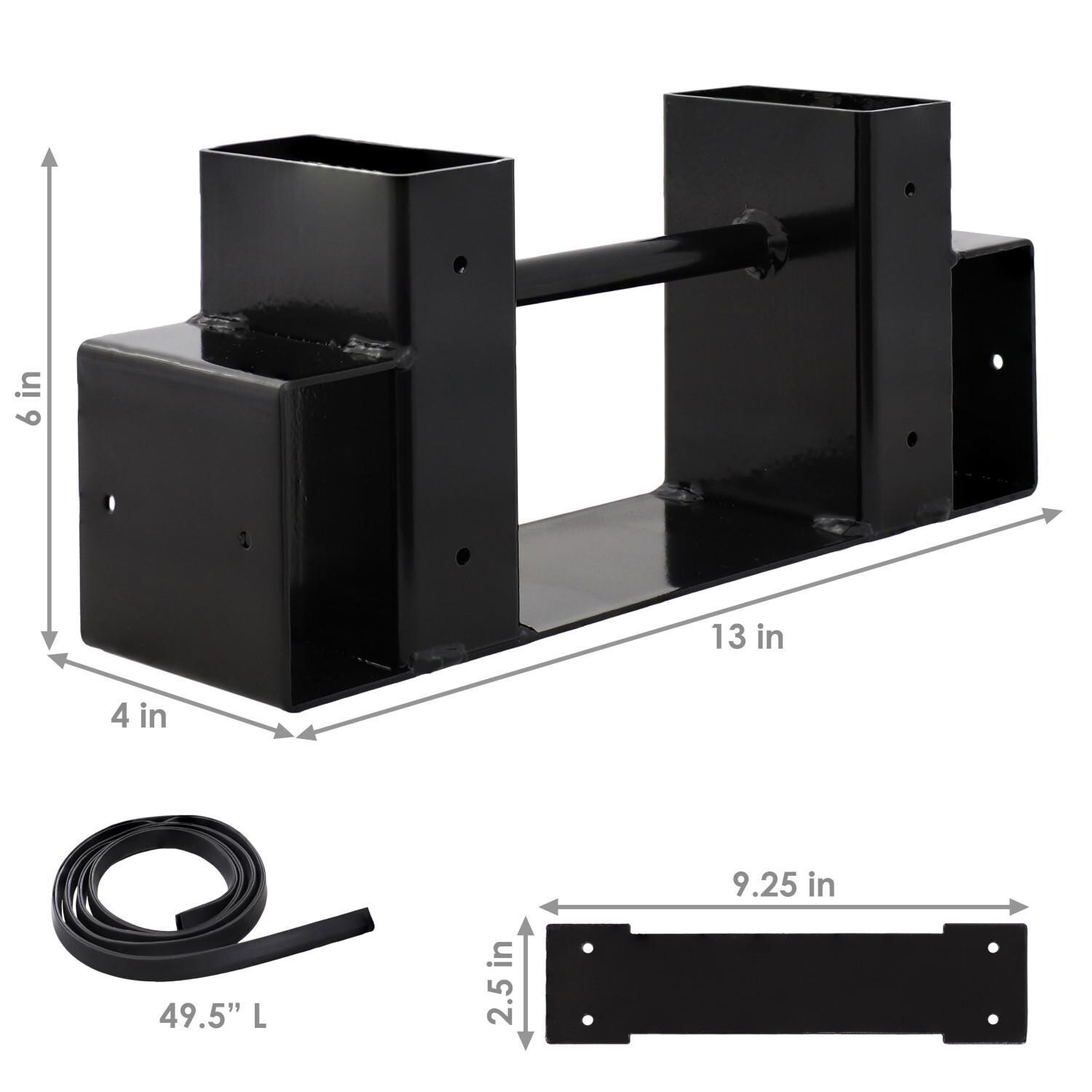 Ultimate Patio Adjustable Steel Log Rack Brackets with Accessory Kit ...