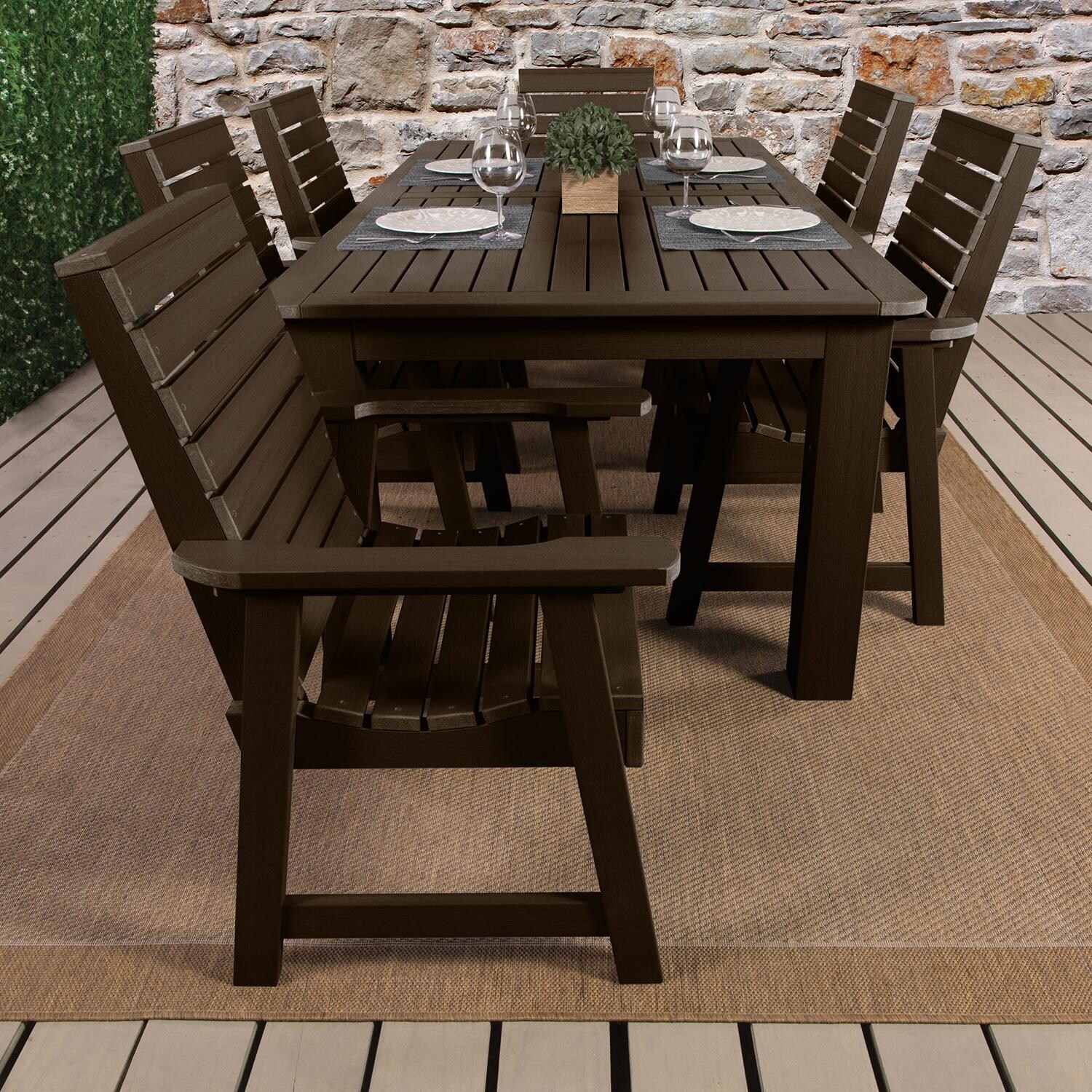 Elm Pointe 7 Pc Recycled Plastic Dining Set In Weathered Acorn by ...