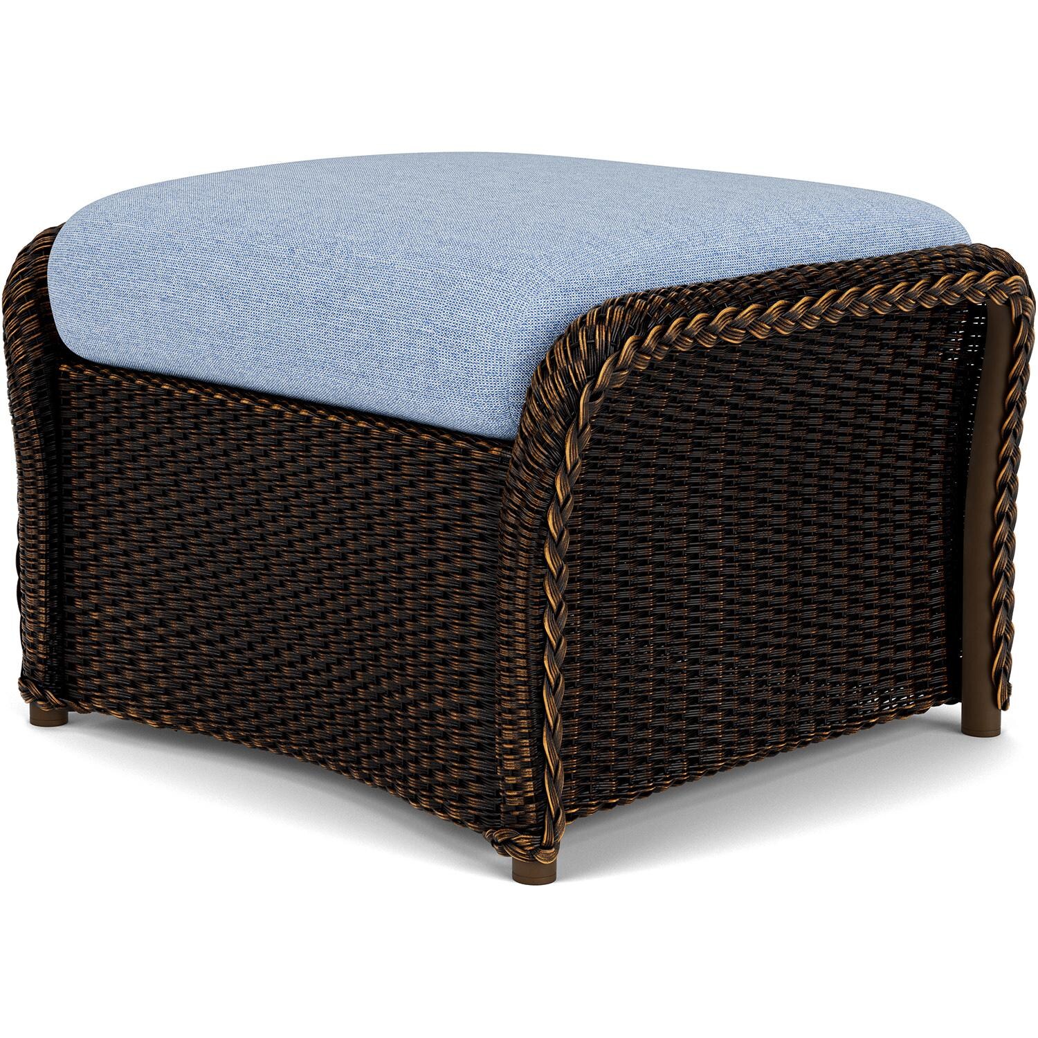 Weekend Retreat Lloyd Loom Ottoman in Mink/Demo Skyway by Lloyd ...