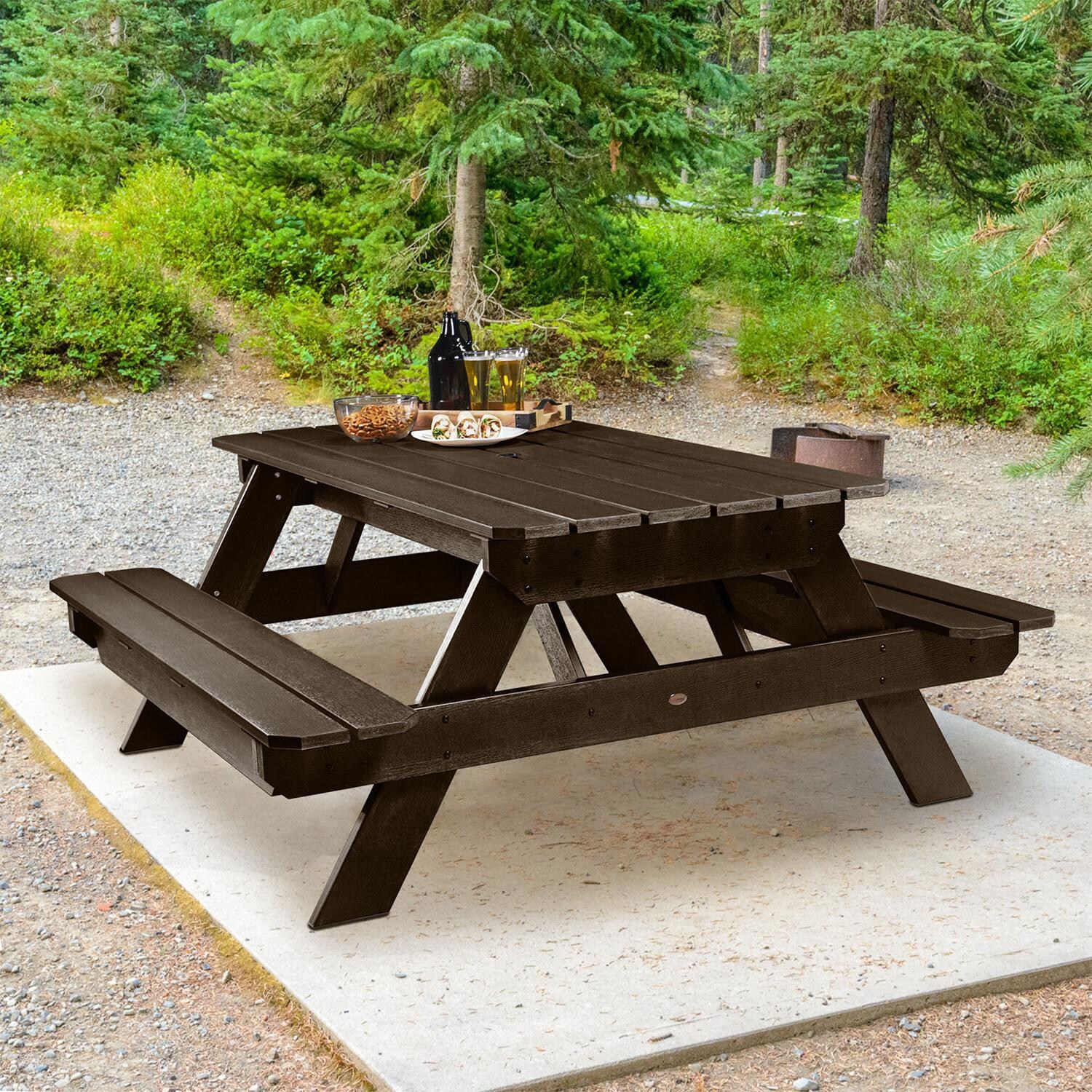 Lakeview Ledgefield Commercial Grade National Picnic Table - Weathered ...