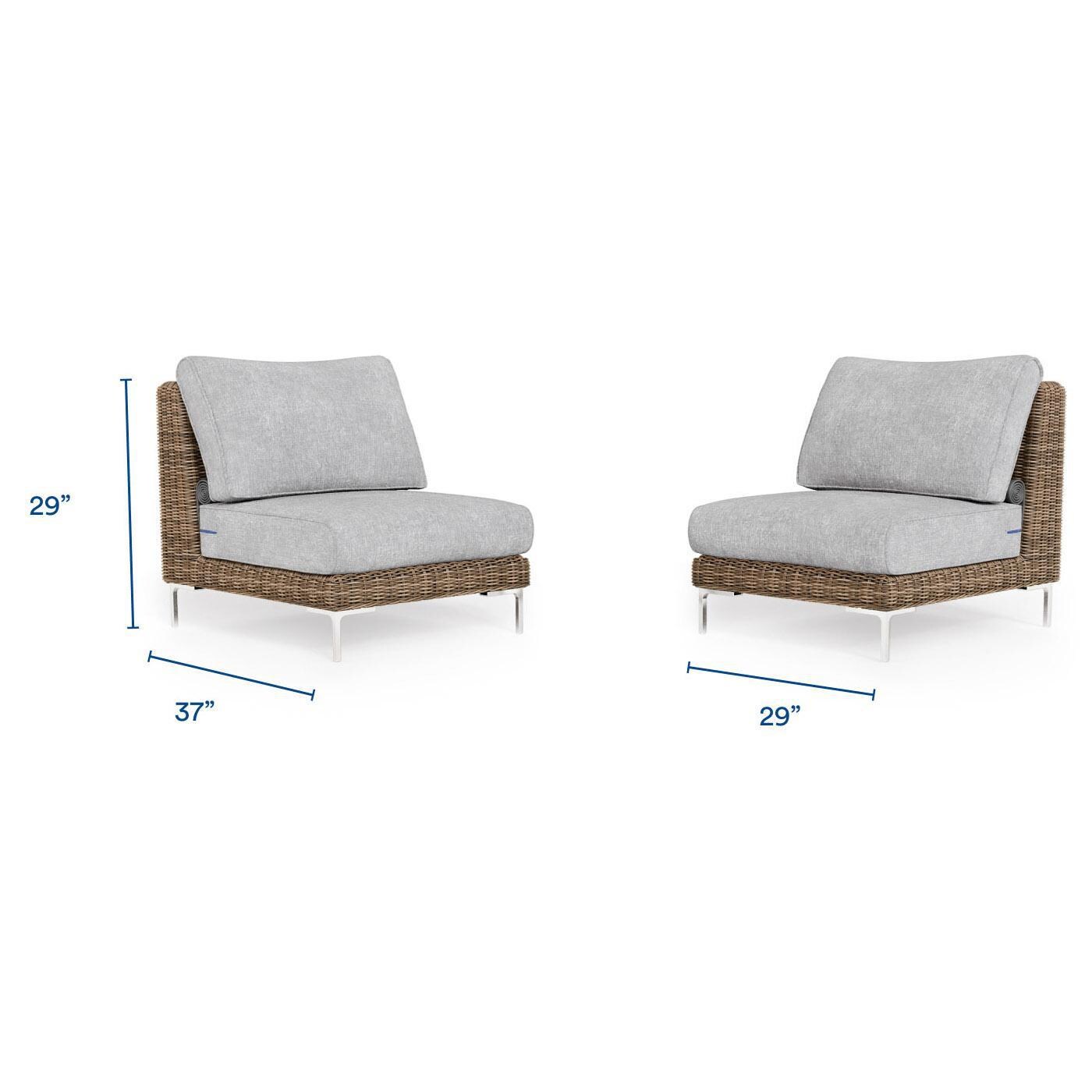 Outer Brown Wicker Outdoor Armless Chair Conversation Set W/ OuterShell ...