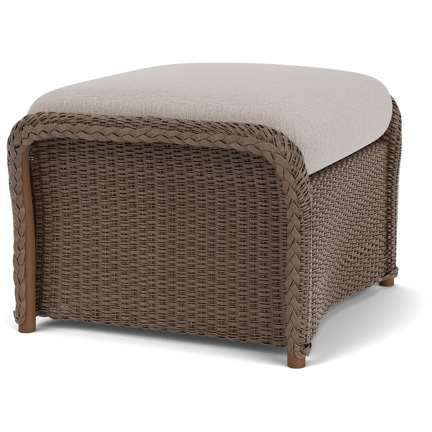 Weekend Retreat Lloyd Loom Ottoman in Bark/Remy Cloud by Lloyd Flanders ...