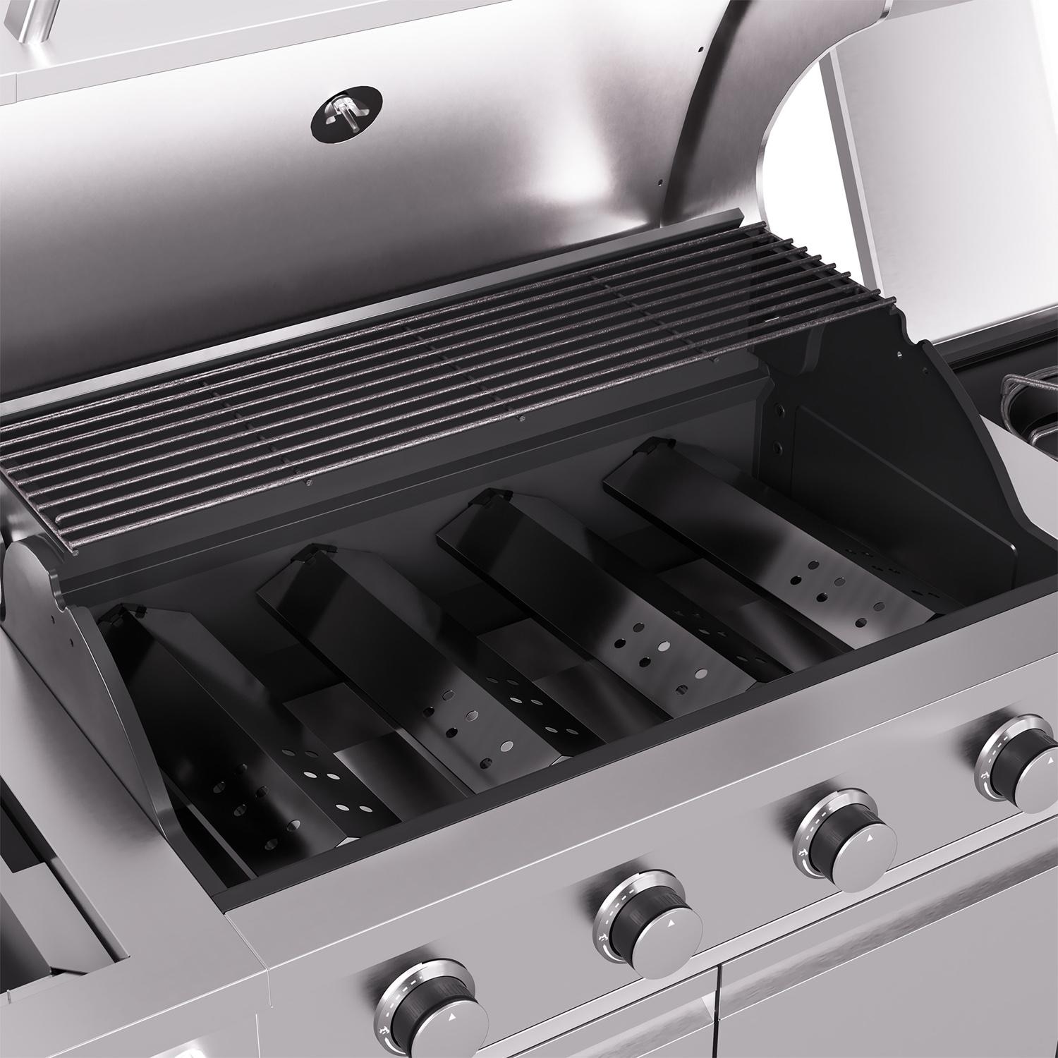 TYTUS Fresno Series 5-Burner Propane Island Grill in Stainless Steel ...