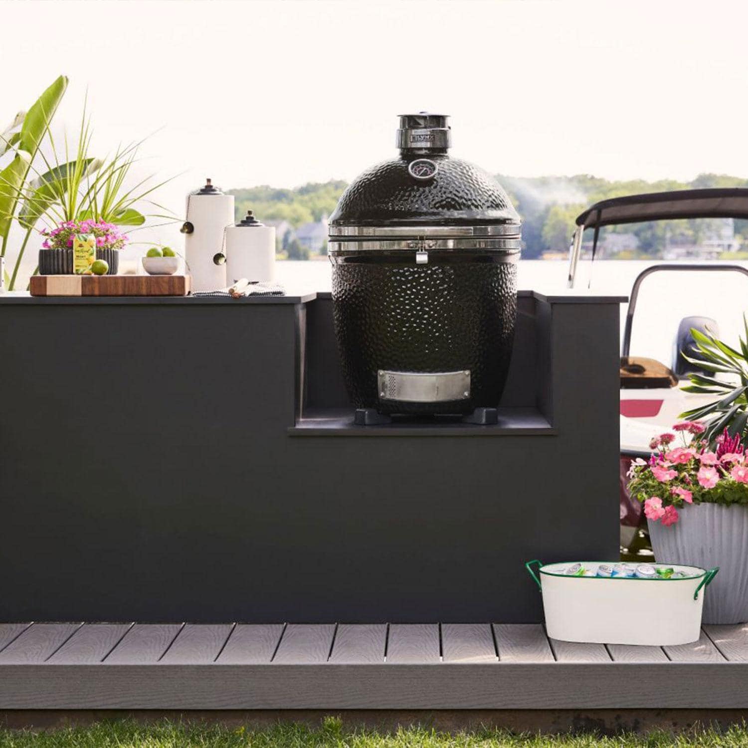 Lynx 18 Inch Built-In Ceramic Kamado Charcoal Grill - Black - LCGRBK ...