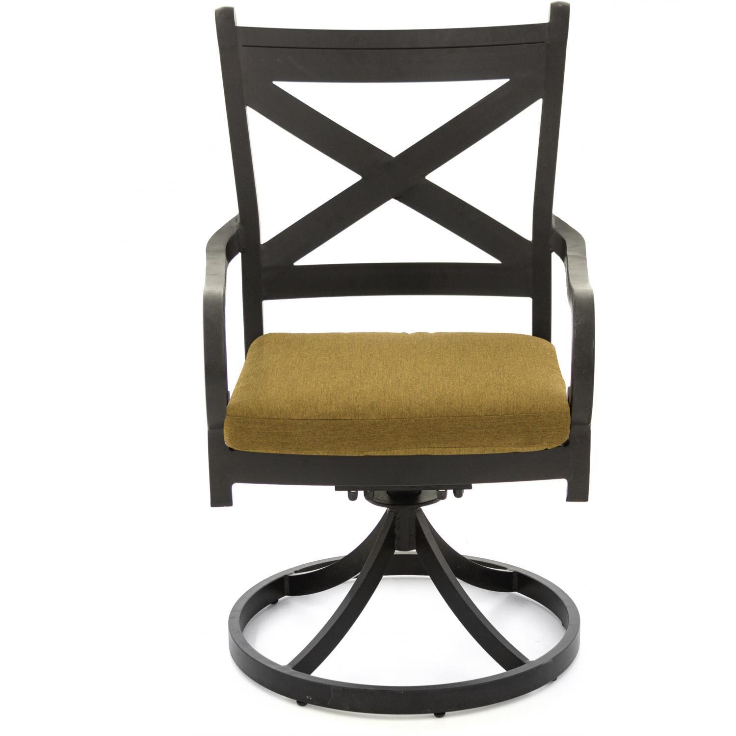 Avondale Aluminum Patio Swivel Rocker Dining Chair By Lakeview Outdoor ...