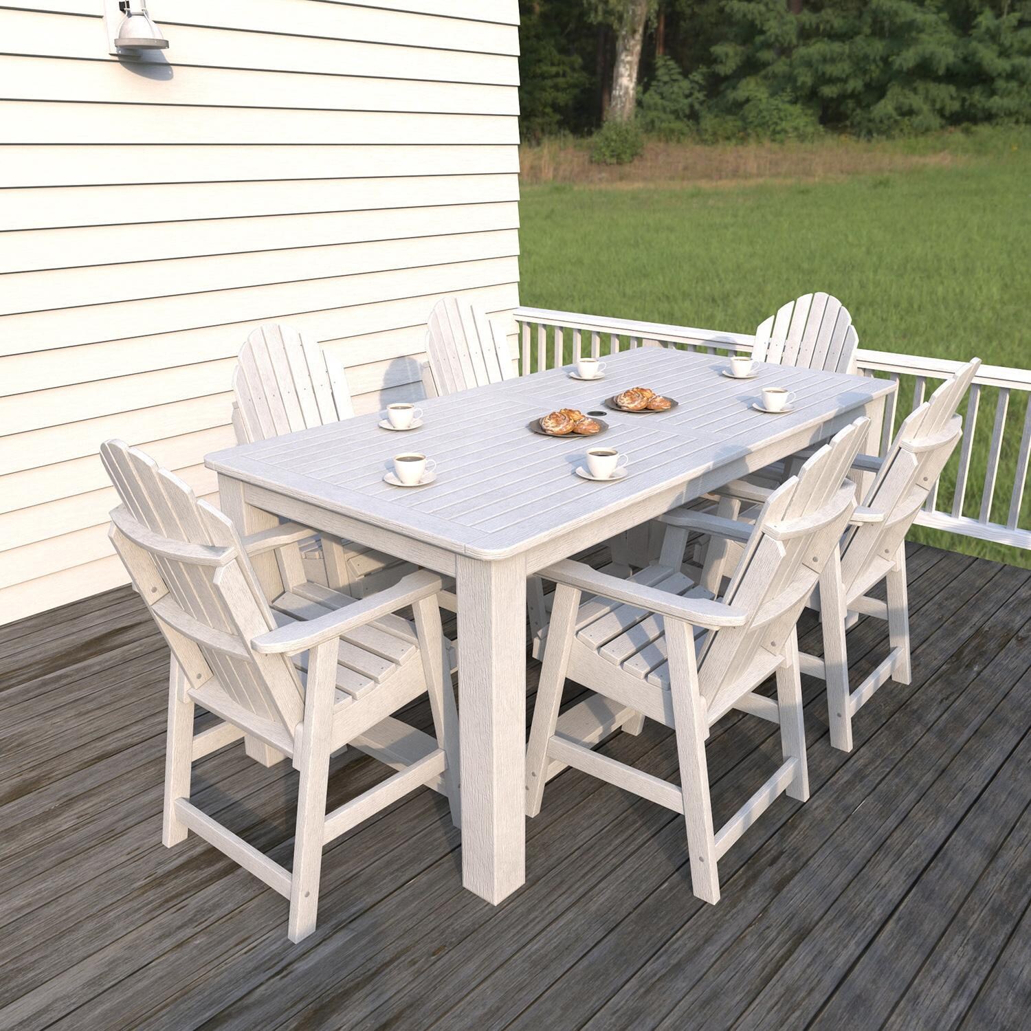 Dream Bay 7 Pc Recycled Plastic Counter Height Dining Set in White by Lakeview : BBQGuys