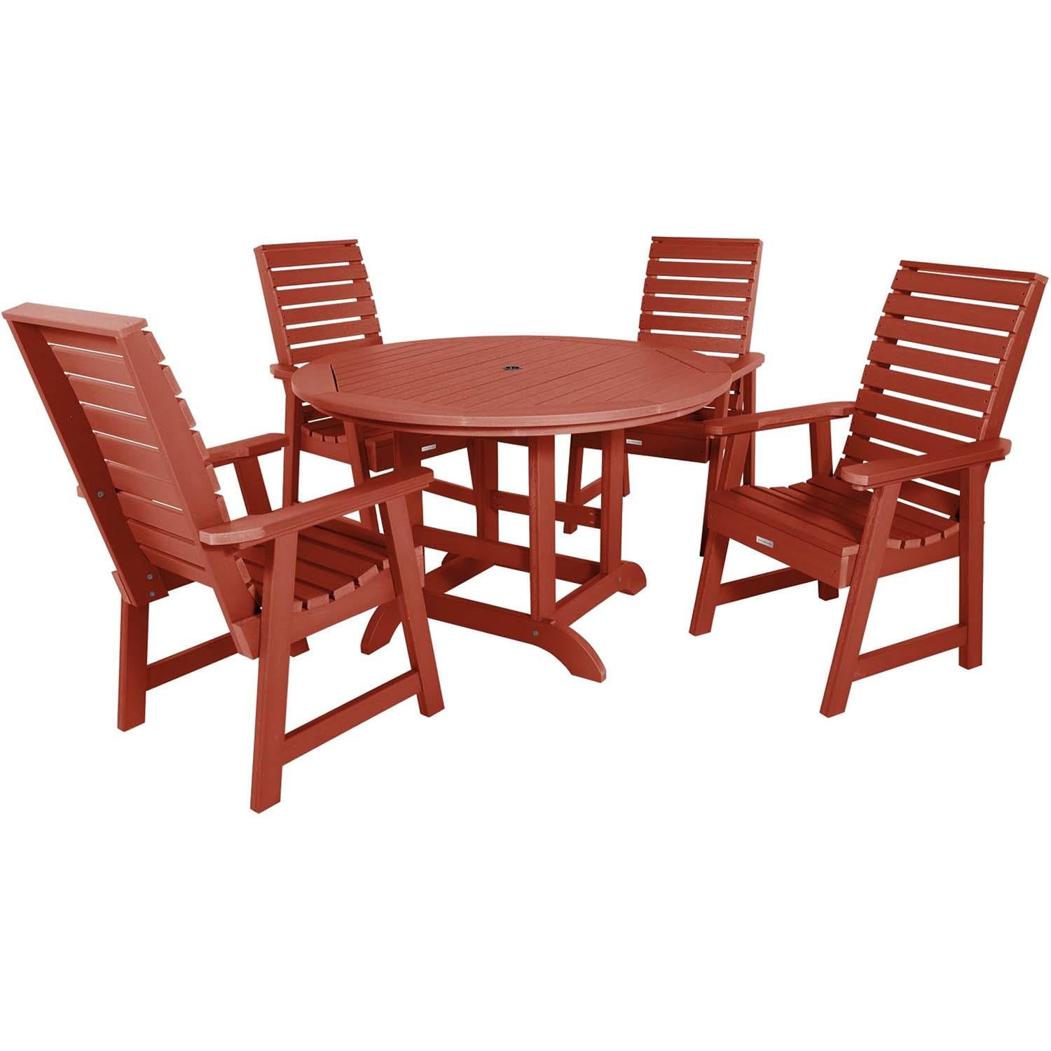 Elm Pointe 5 Pc Recycled Plastic Dining Set in Rustic Red by Lakeview ...