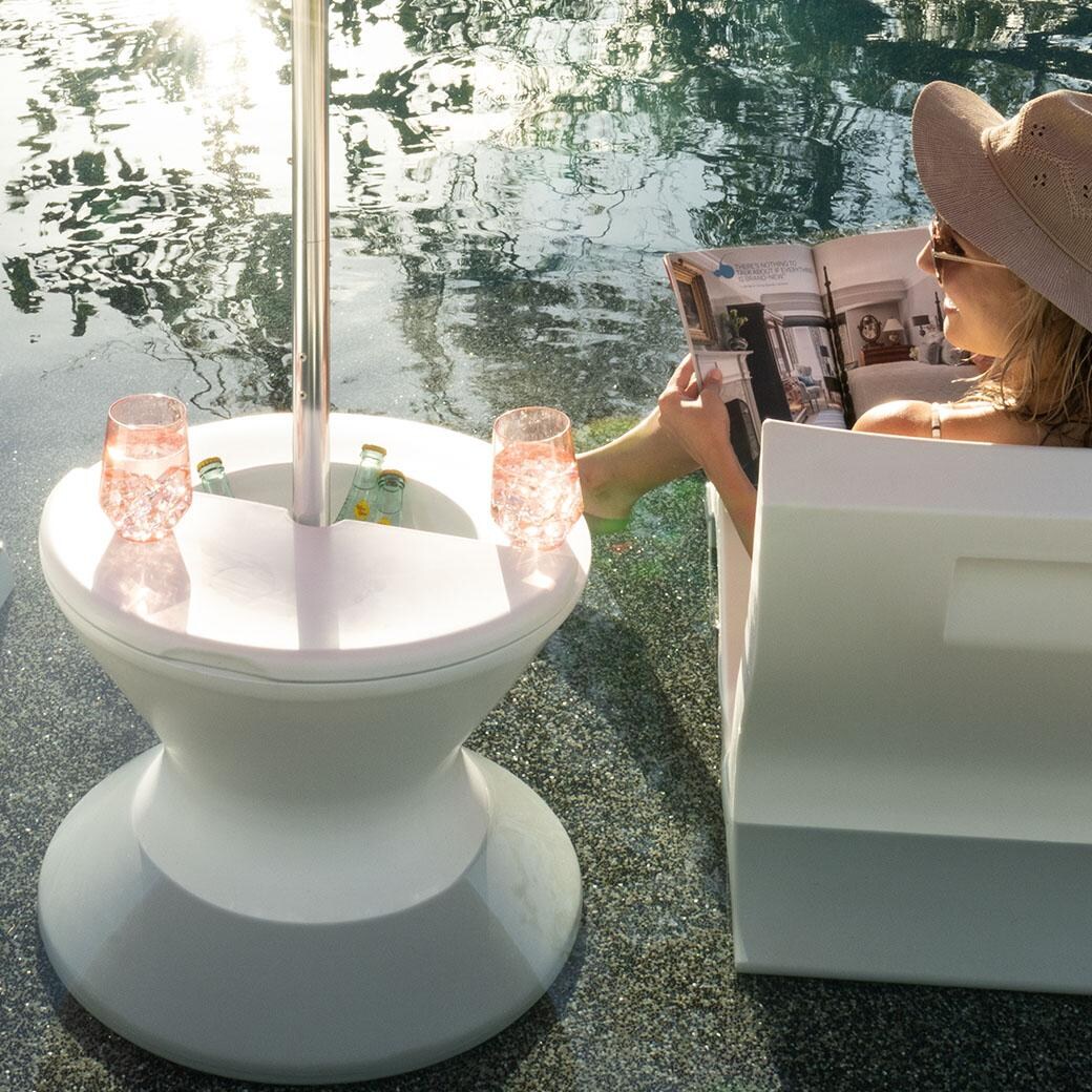 Signature 3 Pc Polyresin Seating Set in Light Blue by Ledge Lounger ...