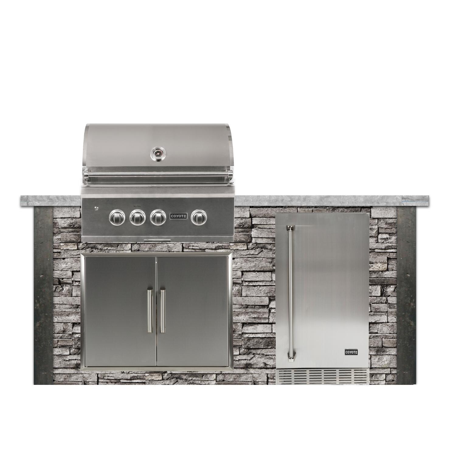 Coyote Centaur 50-Inch Freestanding Dual Fuel Grill Cover & Charcoal ...