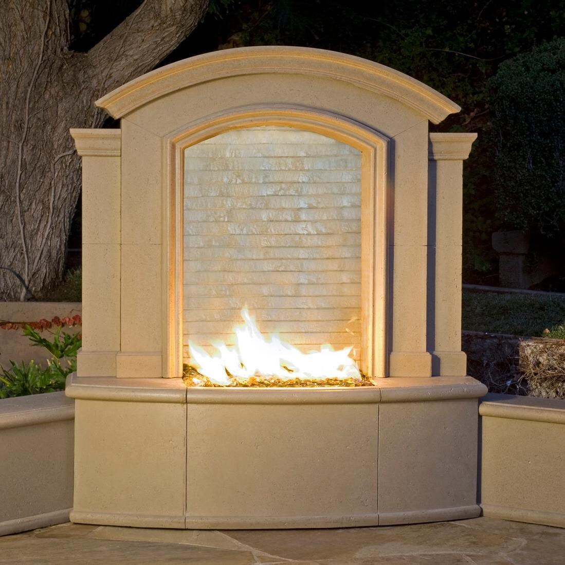 American Fyre Designs 61-Inch Outdoor Natural Gas Large Firefall With ...