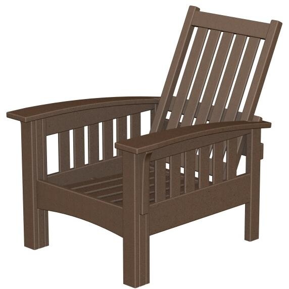 Poly-Wood Recycled Plastic Wood Mission Lounge Chair - Cushion Included ...