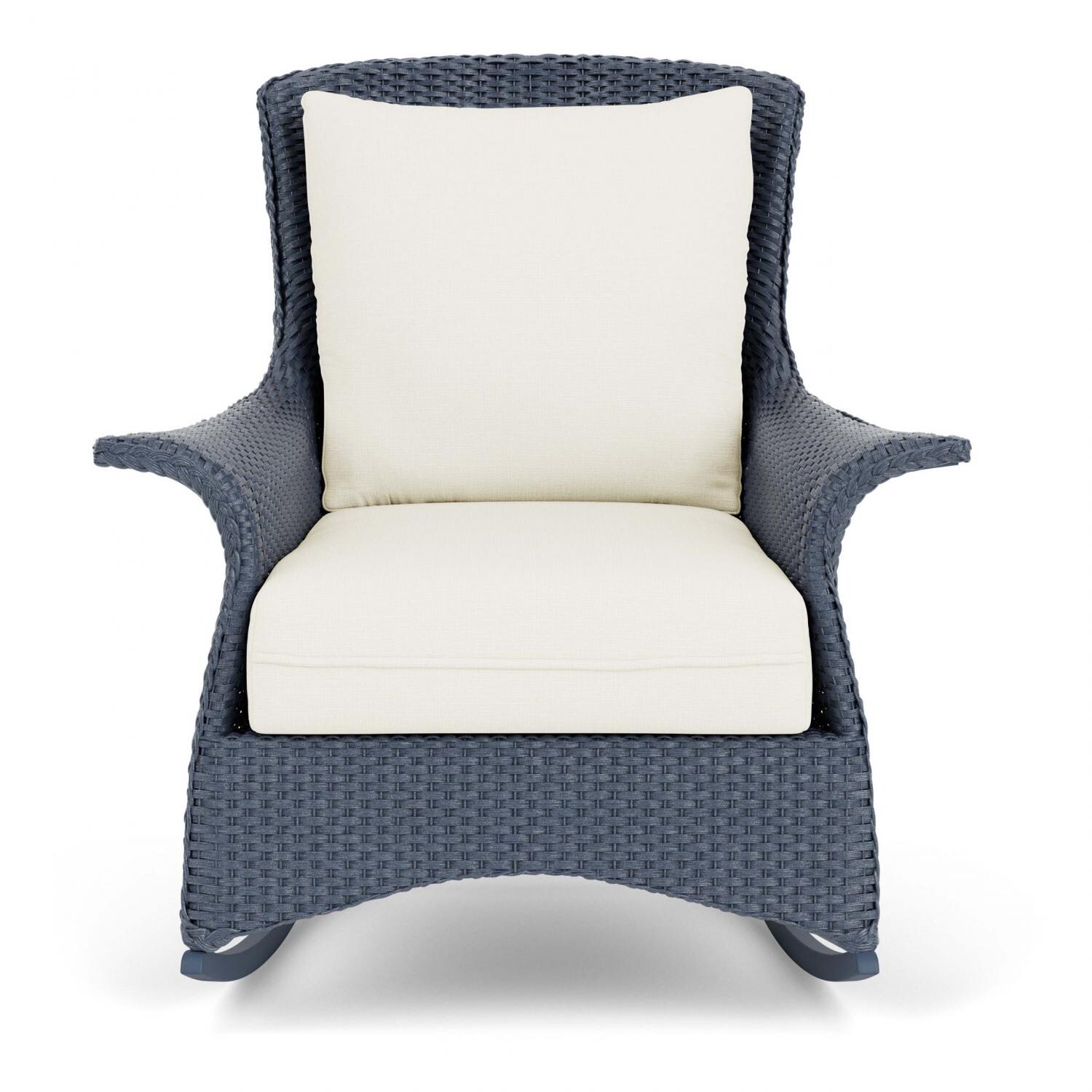 Mandalay Wicker Rocking Chair in Denim Blue/Sailcloth Salt By Lloyd ...